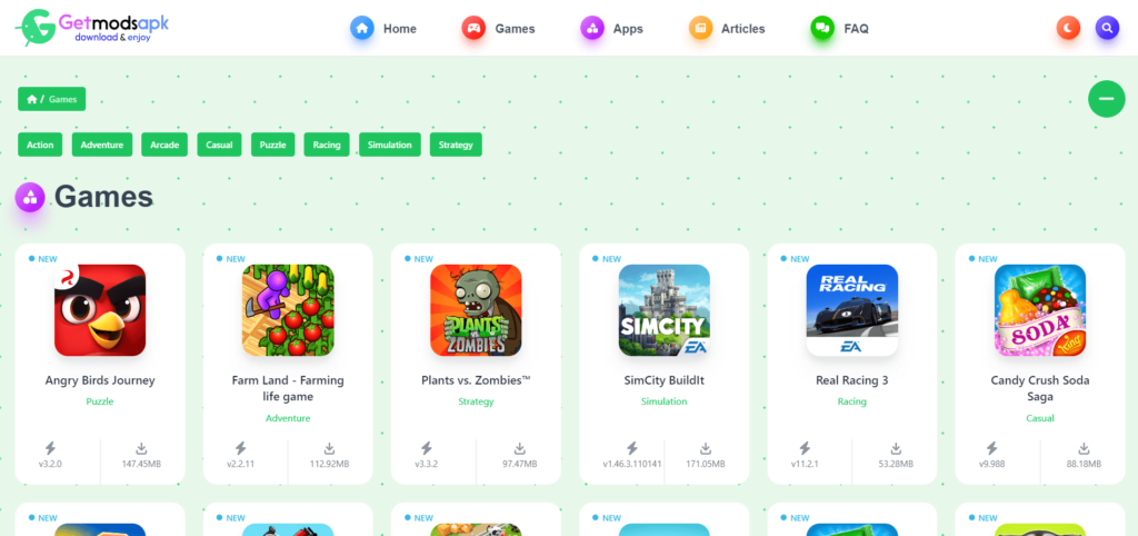 GETMODSAPK WordPress Theme by APKTEMPLATES